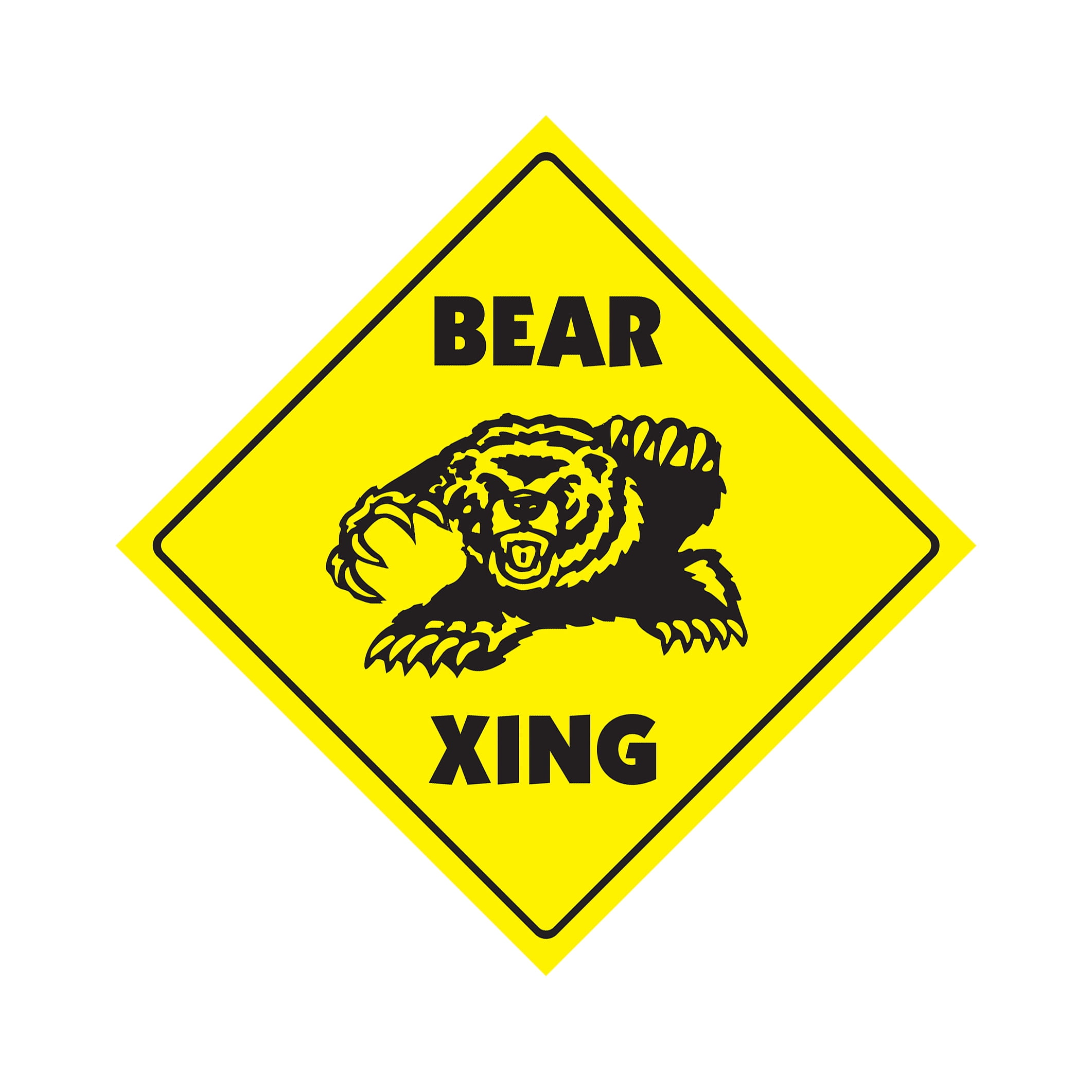 Bear Crossing Sign Zone Xing | Indoor/Outdoor | 14" Tall road bears cub ...
