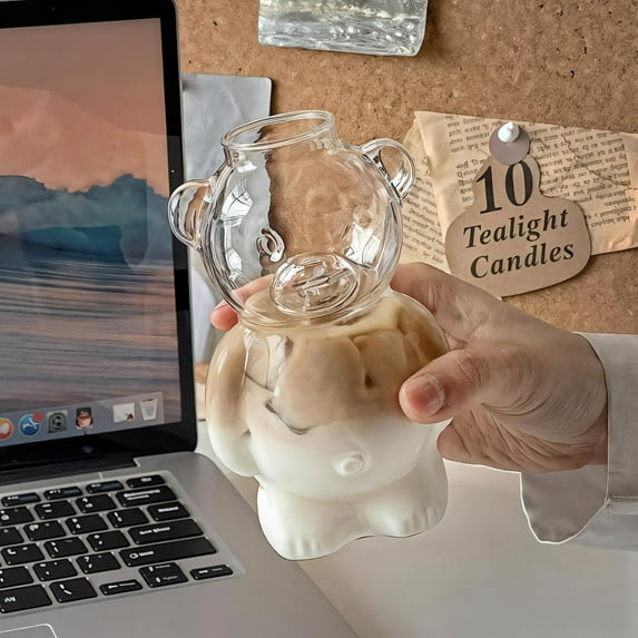 Bear Cups, Office, Honey Bear Straw Cup, Teddy Bear Glass Cup with ...