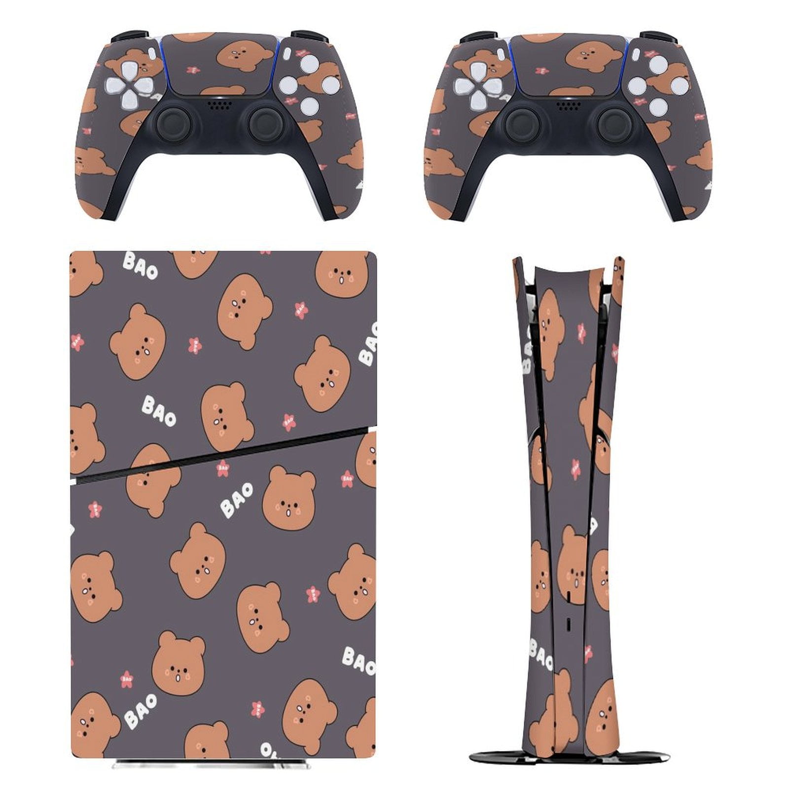 Bear, Cute, Brown PS5/PS5 Slim Digital Disc Skin Sticker For Console ...