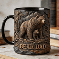 Bear Dad Mug 3D Effect Mug for Bear Lover Dad, Wilderness Father Gift ...
