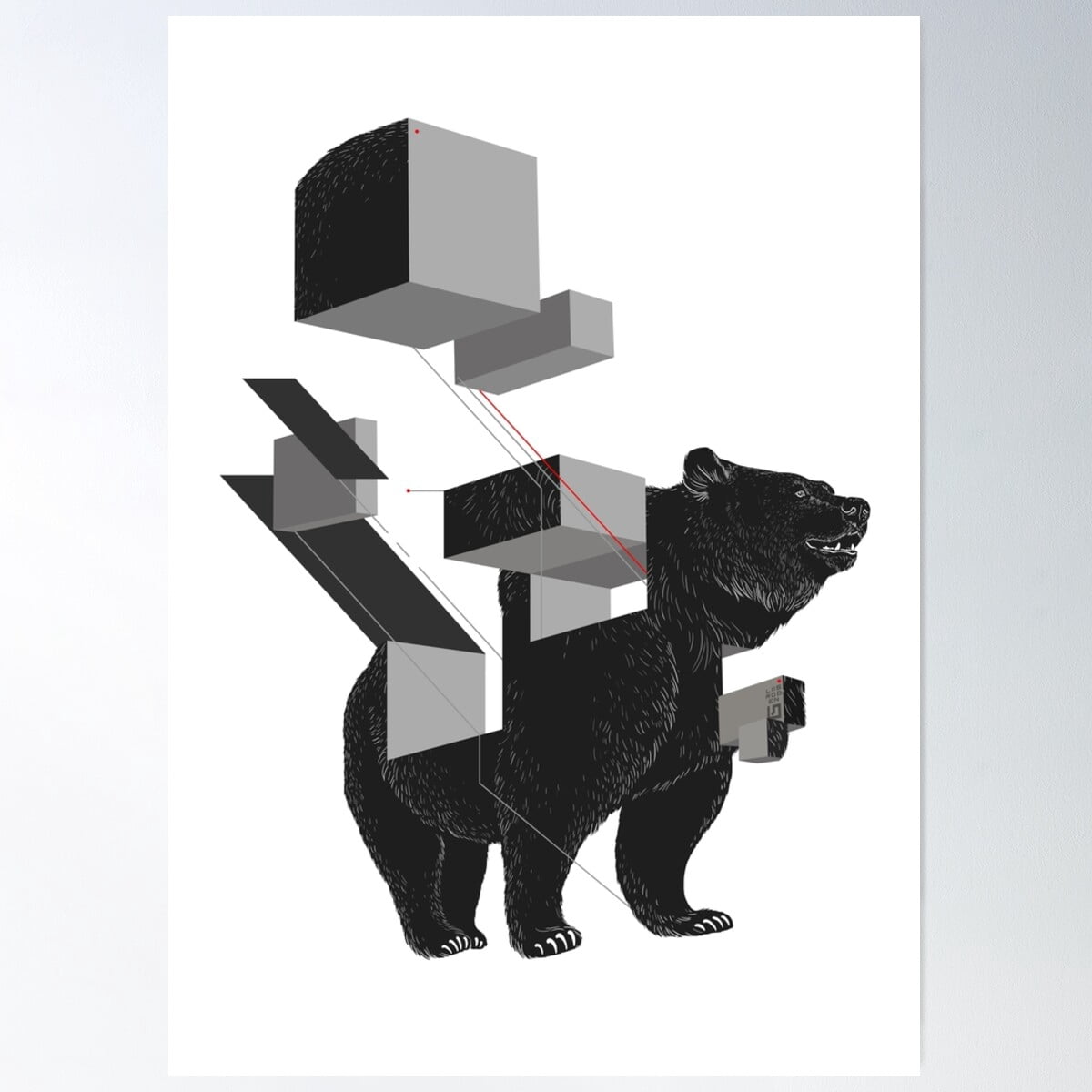 Bear_Deconstructed Poster Wall Art, Modern Wall Decor For Living Room ...