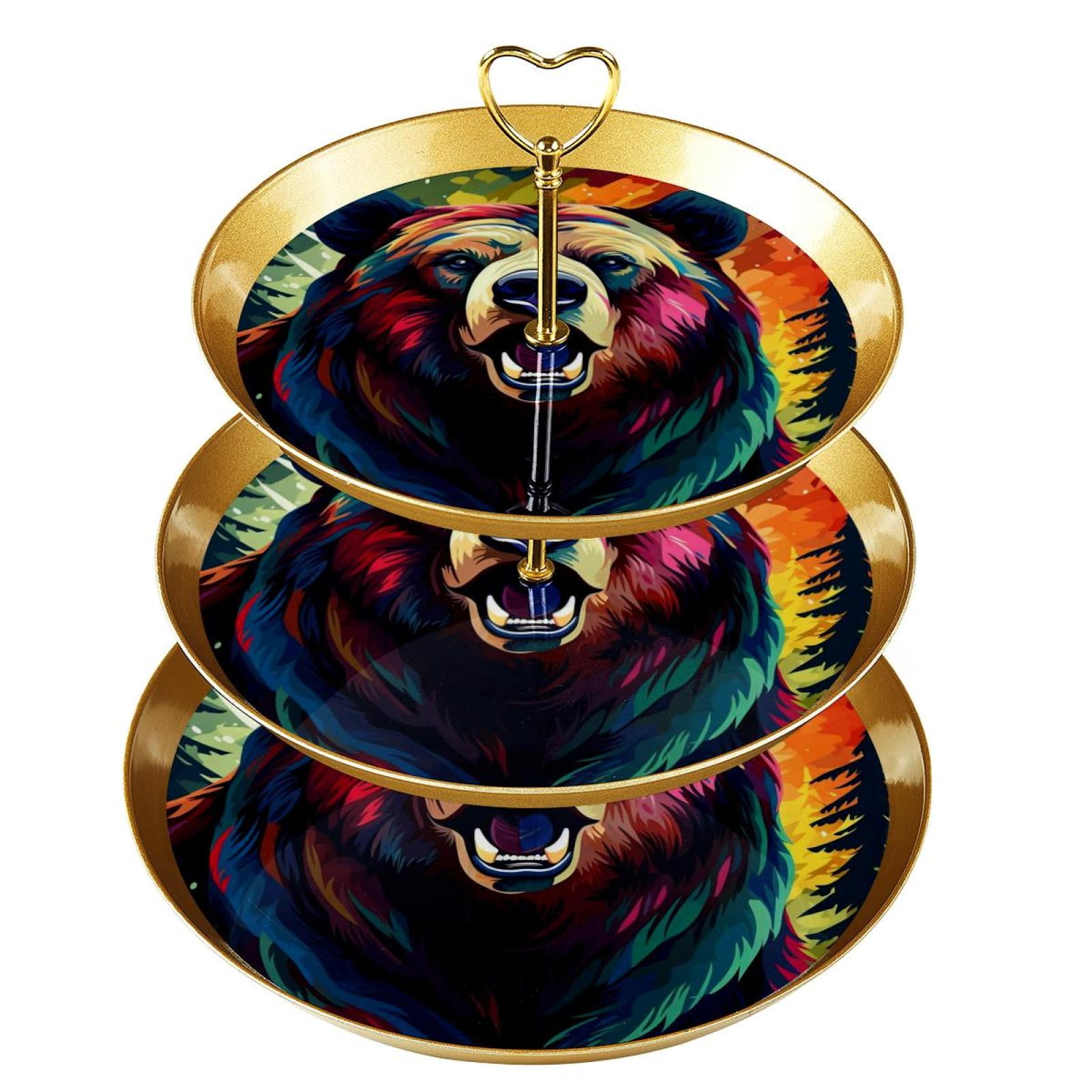 Bear Decorative Plastic Discs Jewelry Tray with Iron Pillars | 32cm/12 ...