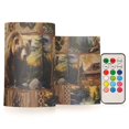 Bear Deer Fox Flickering Flameless Candles Battery Operated with Remote ...