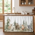 Bear Deer Fox Rabbit Cabinet Curtains for Kitchen 32"W x 55"L, Rustic ...