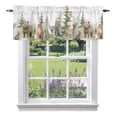 Bear Deer Fox Rabbit Window Valance for Kitchen, Rustic Green Forest ...