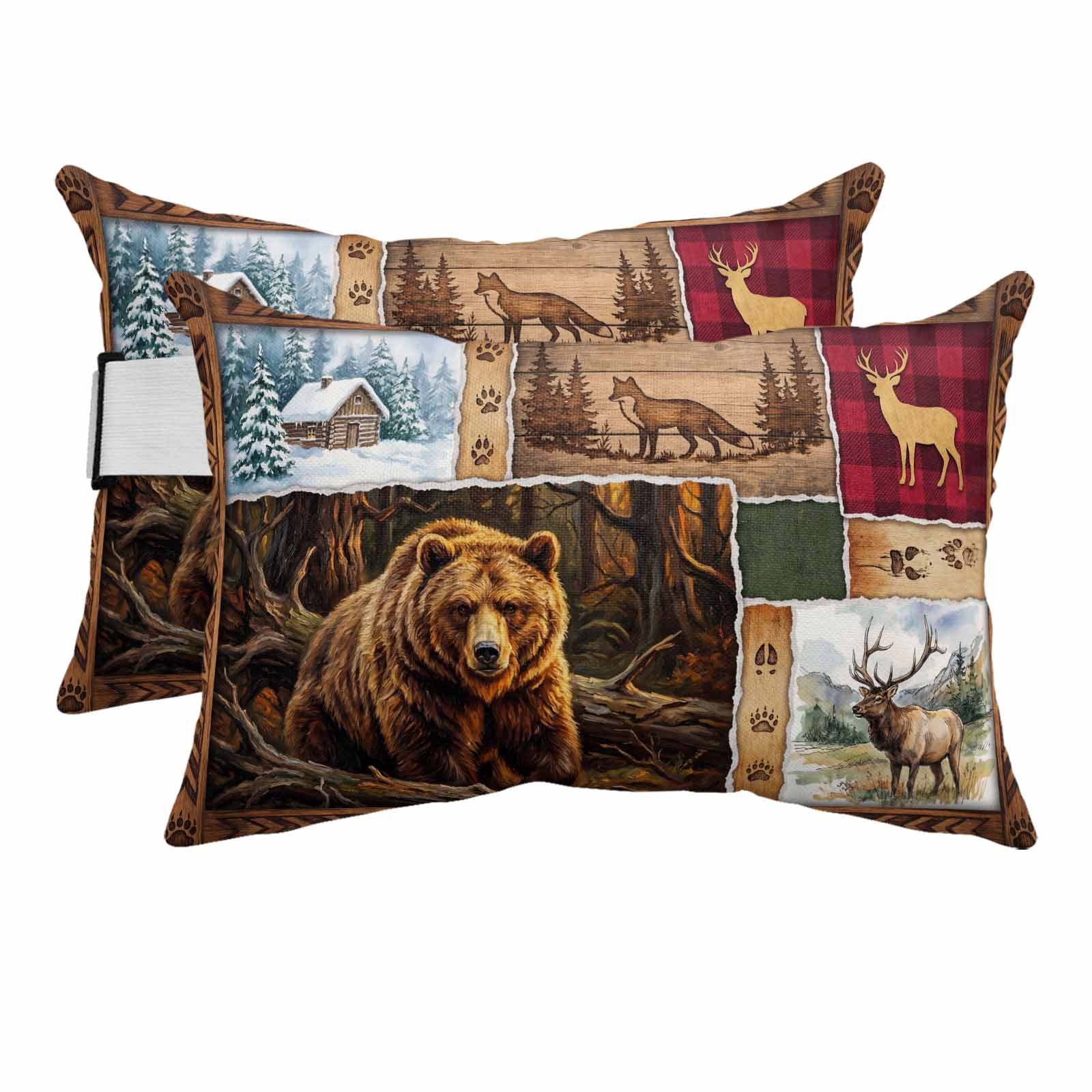 Bear Deer Outdoor Pillows for Chaise Lounge Chair Beach Headrest Pillow ...