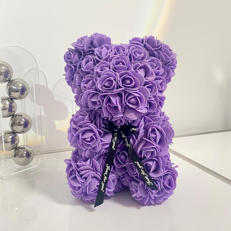 Bear Design Artificial Rose Bouquet, 1/2 Counts Lifelike Artificial ...