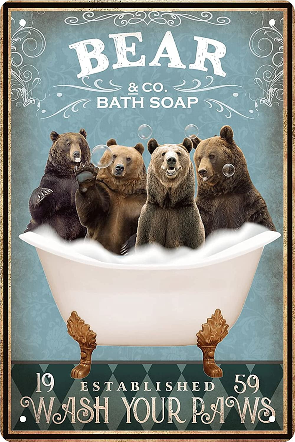 Bear Diamond Art Painting Kits for Adults 5D Bear Bath Soap Wash Your ...