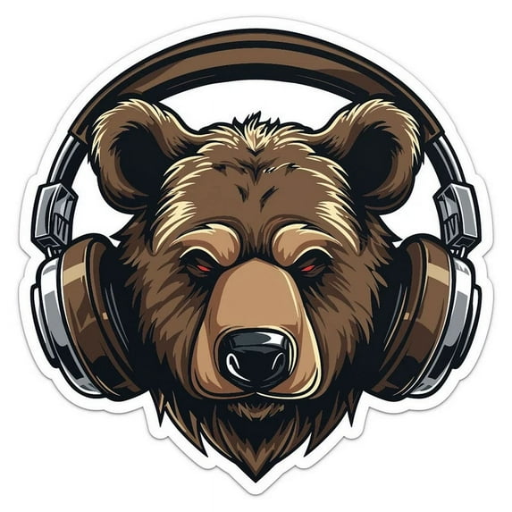 Bear Dj Sticker Phone Decal Water Bottle Stickers Car Decals, Laptop ...
