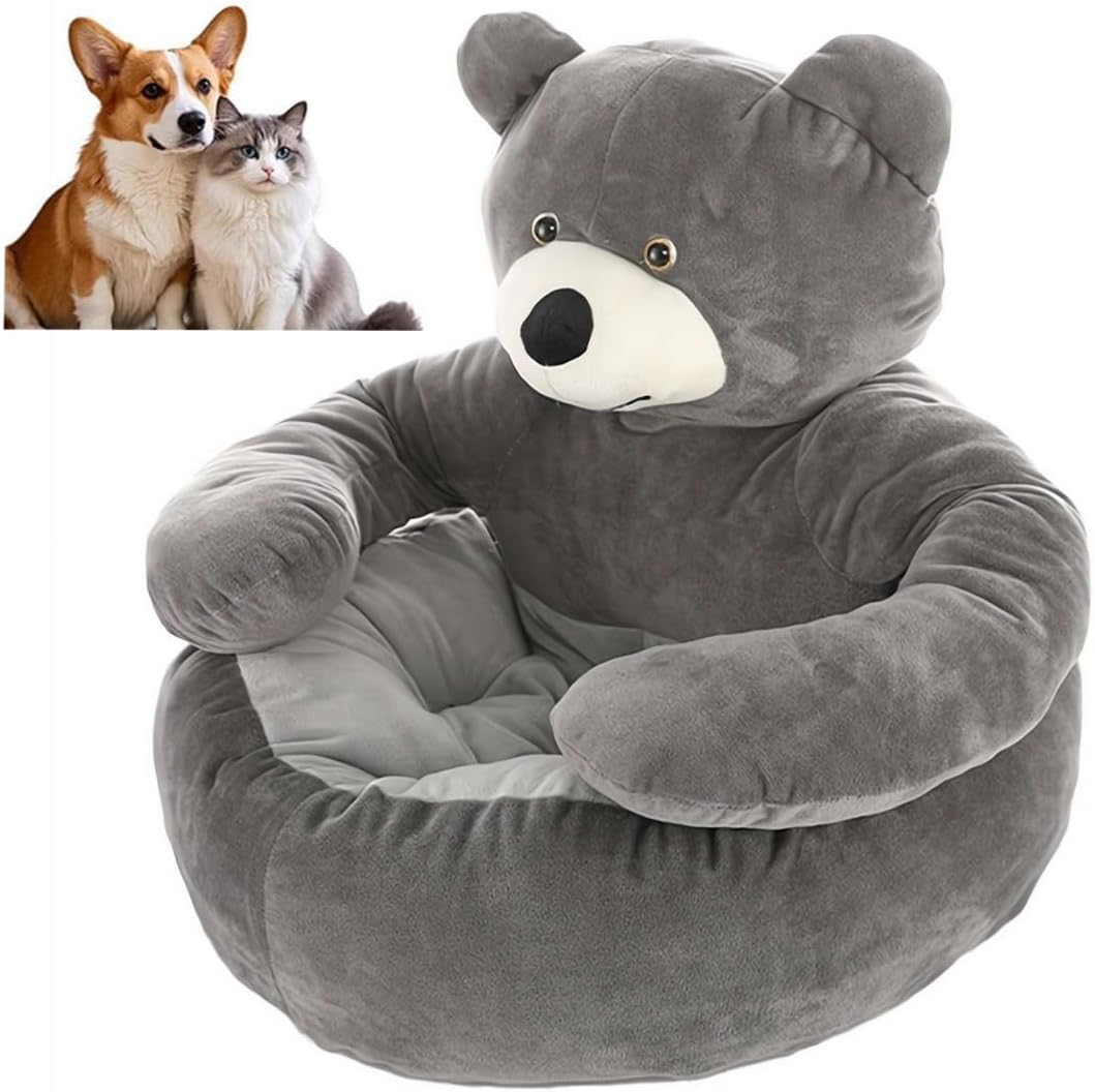 Bear Dog Bed, Dog Cuddler Bed with Arms, 2026 New Cozy Fluffy Plush Cat ...