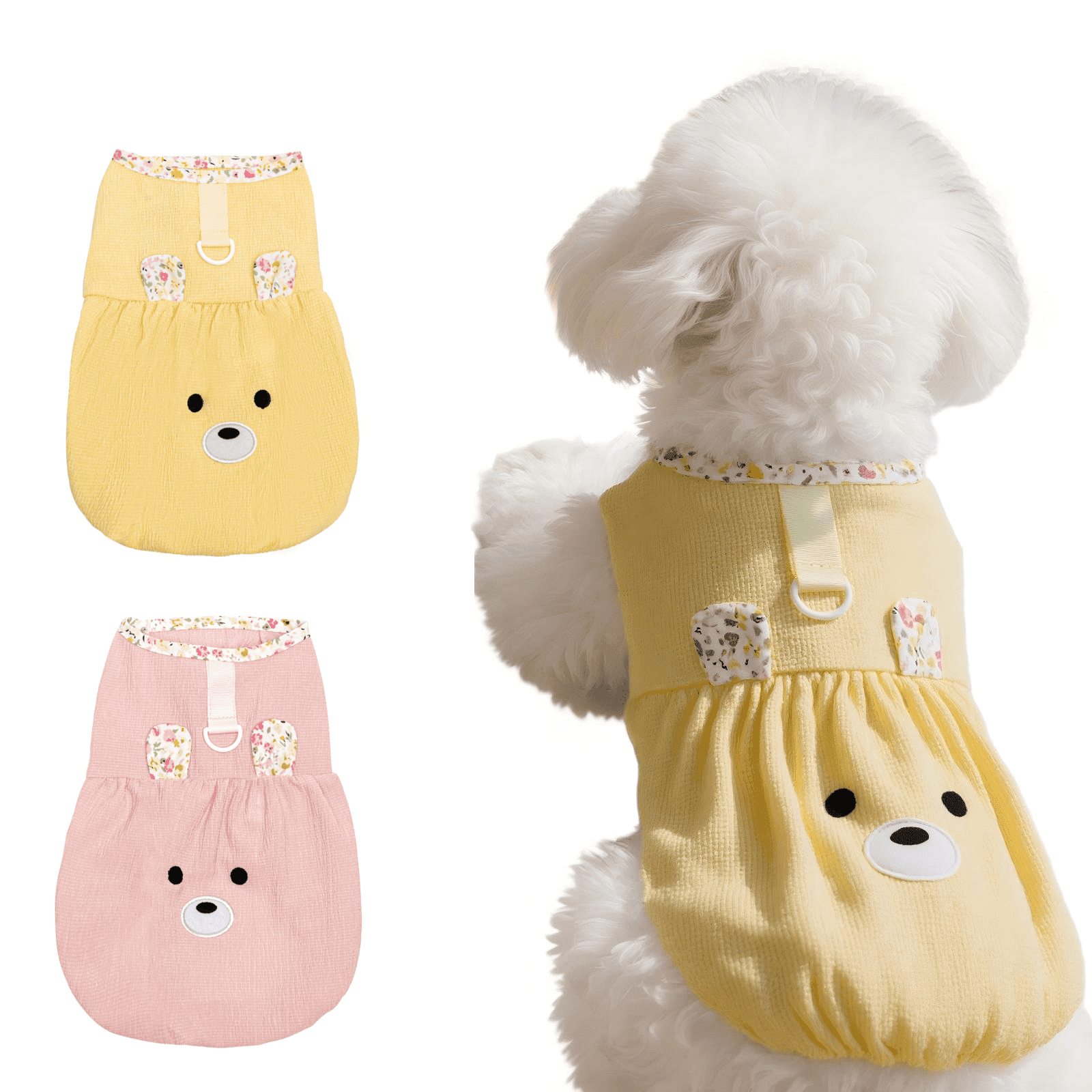 Bear Dog Dress Harness D-Ring, Cotton Blend Pet Costume Outfit for ...