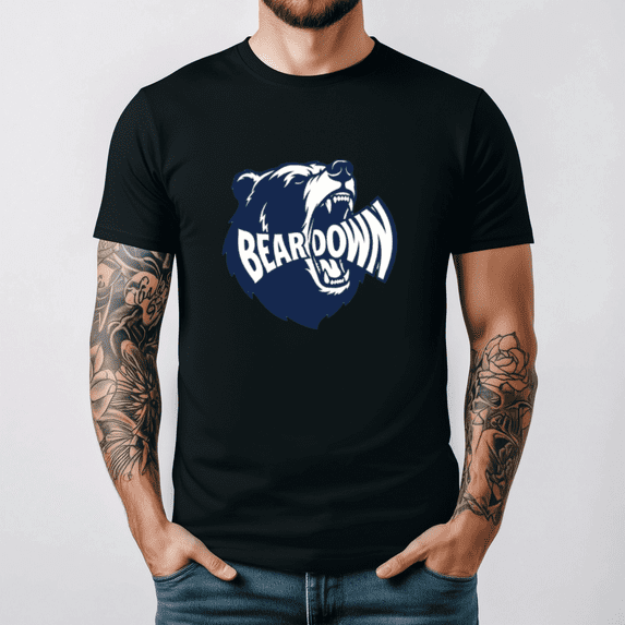 Bear Down Roaring Bear Mascot Sports Art Graphic Casual Apparel Top,for ...