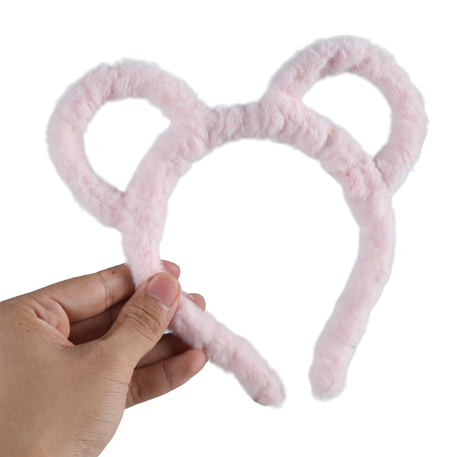 Bear Ear Shape Hair Hoop Bear Ear Plush Headbands for Women Halloween ...
