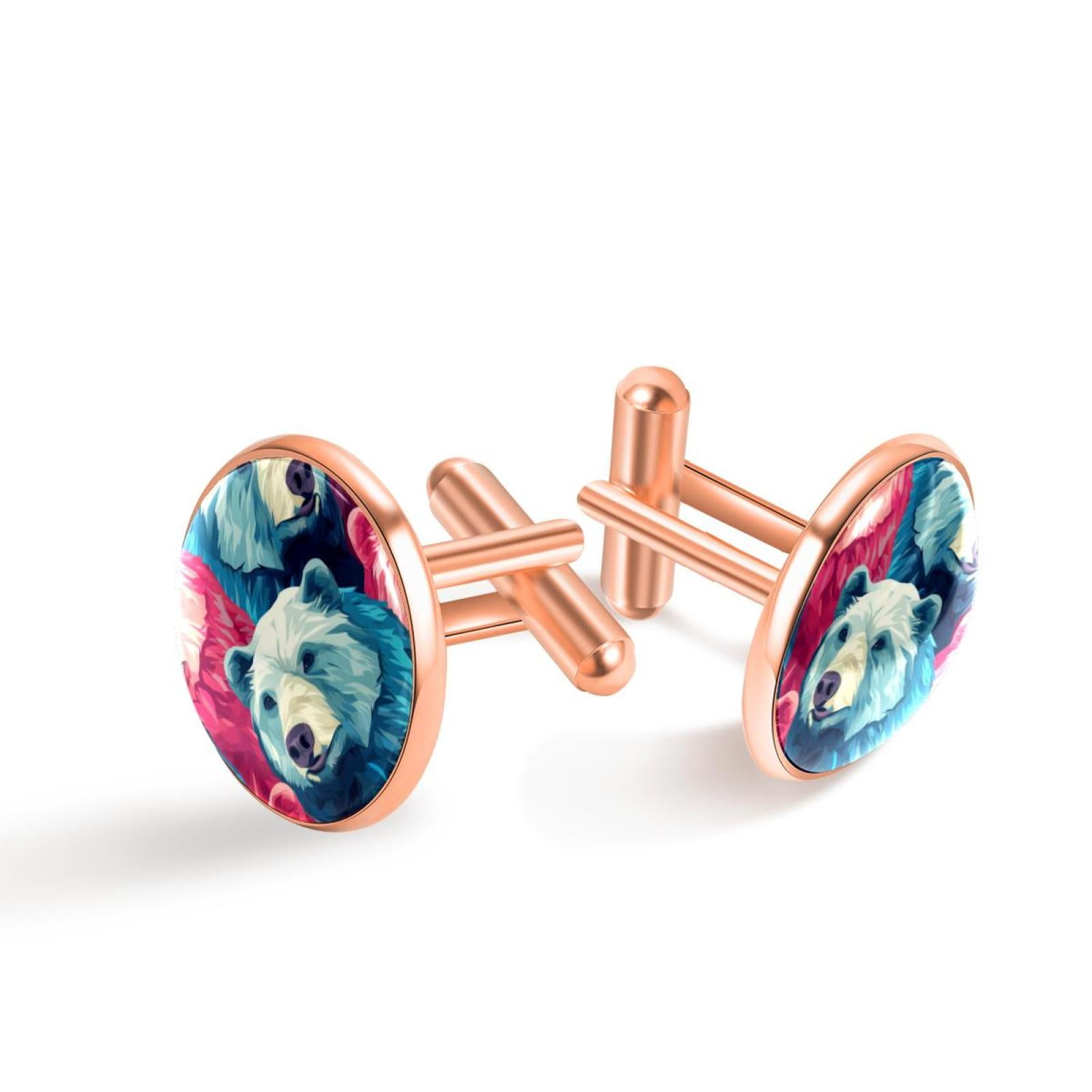Bear Elegant Stainless Steel Cufflink Set for Men, for Formal Attire ...