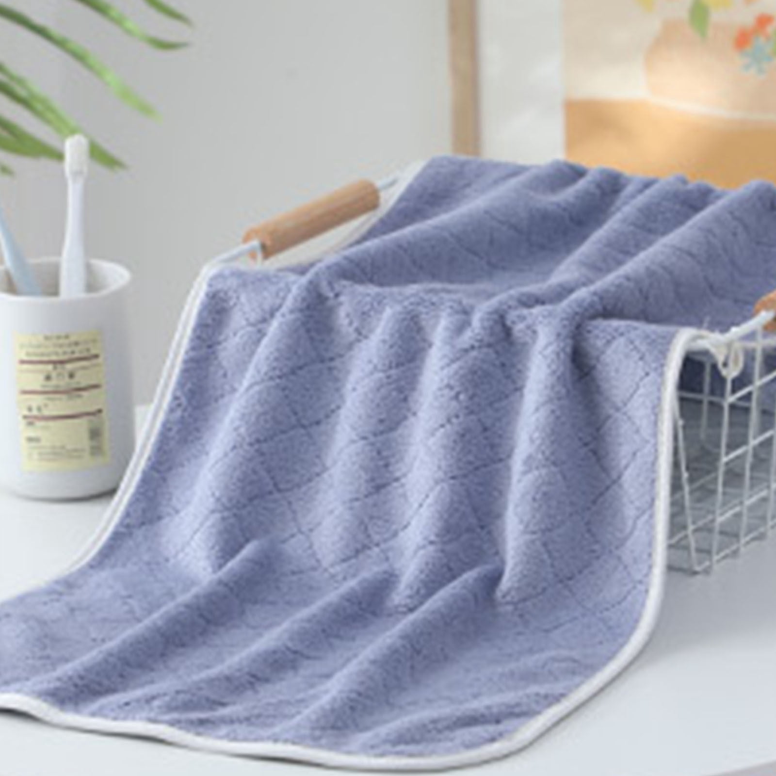 Bear Embossed Face Towel 14x29in, Soft Velvet Washcloth for Sensitive ...