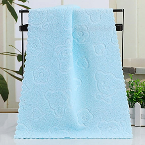 Bear Embossed Face Towel | Soft Absorbent Bath Towel for Cleansing ...