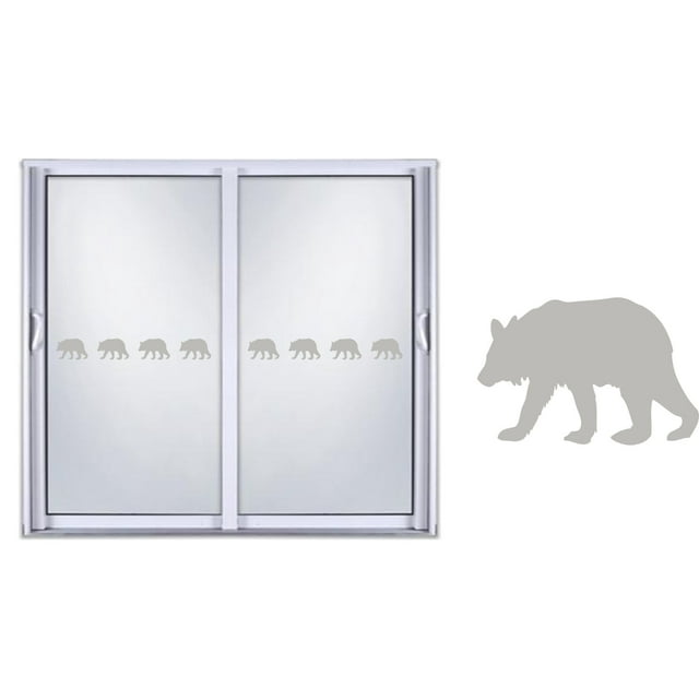 Bear Etched Glass Vinyl Decals Sliding Door Safety Stickers - Walmart.com