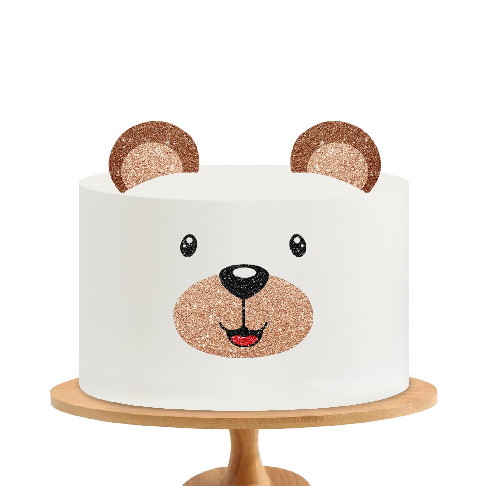 Bear Face Cake Topper, Beary First Birthday H2FSDCake Decor, Brown ...
