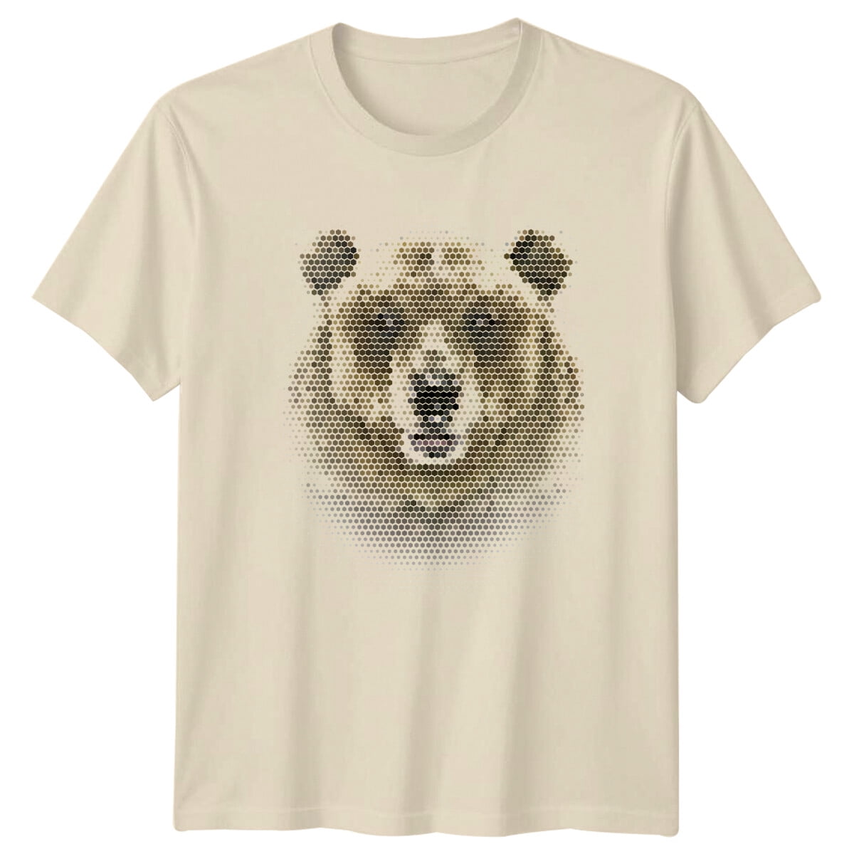 Bear Face Graphic Mens T-Shirt Womens Tee Animal Graphic Top - Walmart.com