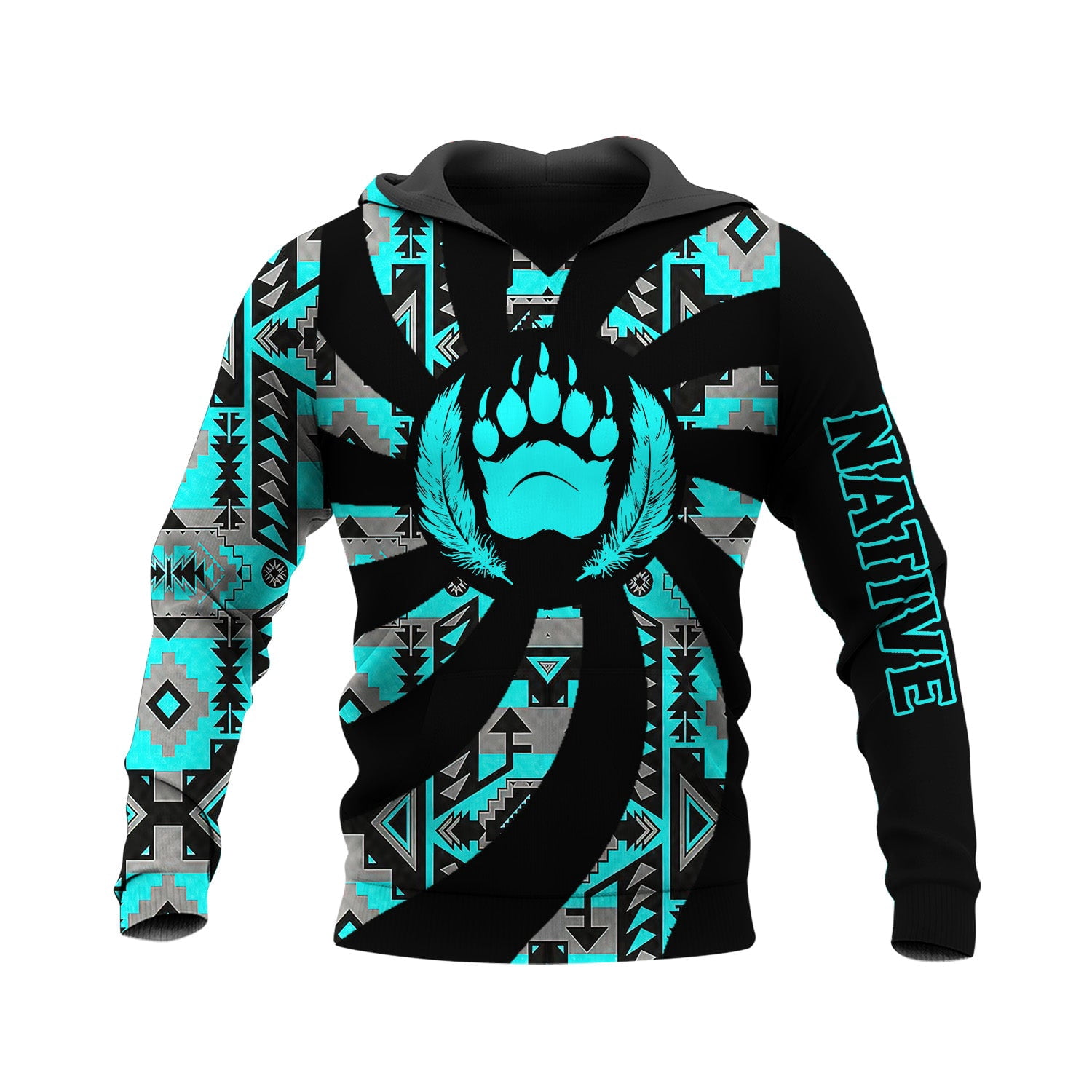 Bear Feather Native American Pride 3D Hoodie 4 - Walmart.com