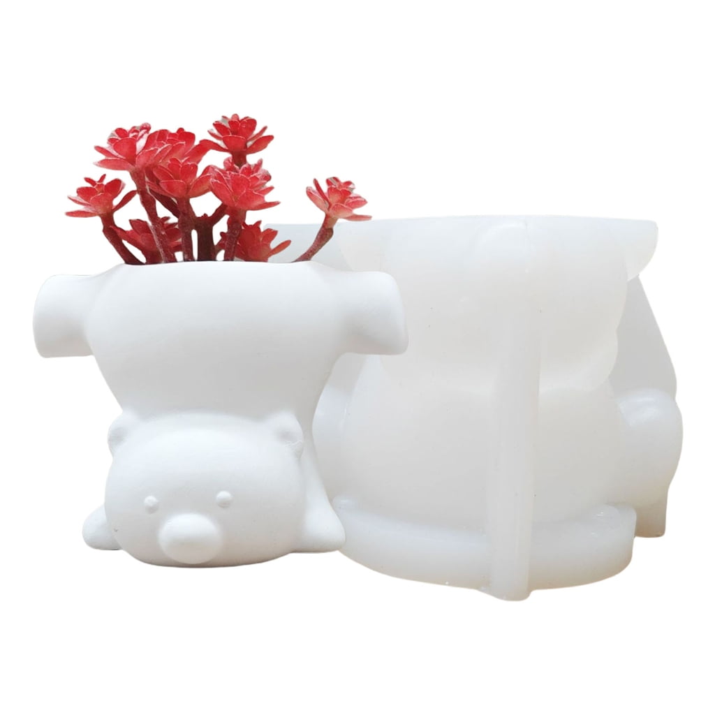 Bear Figurine Silicone Molds For Making Potted Planter Flower Vase ...