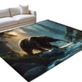 Bear Fishing Area Rugs 3x5ft Forest Stream Animals Floor Rug Non Slip ...