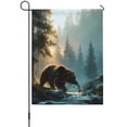 Bear Fishing House Flags For Outdoor, Forest Stream Animals Small ...