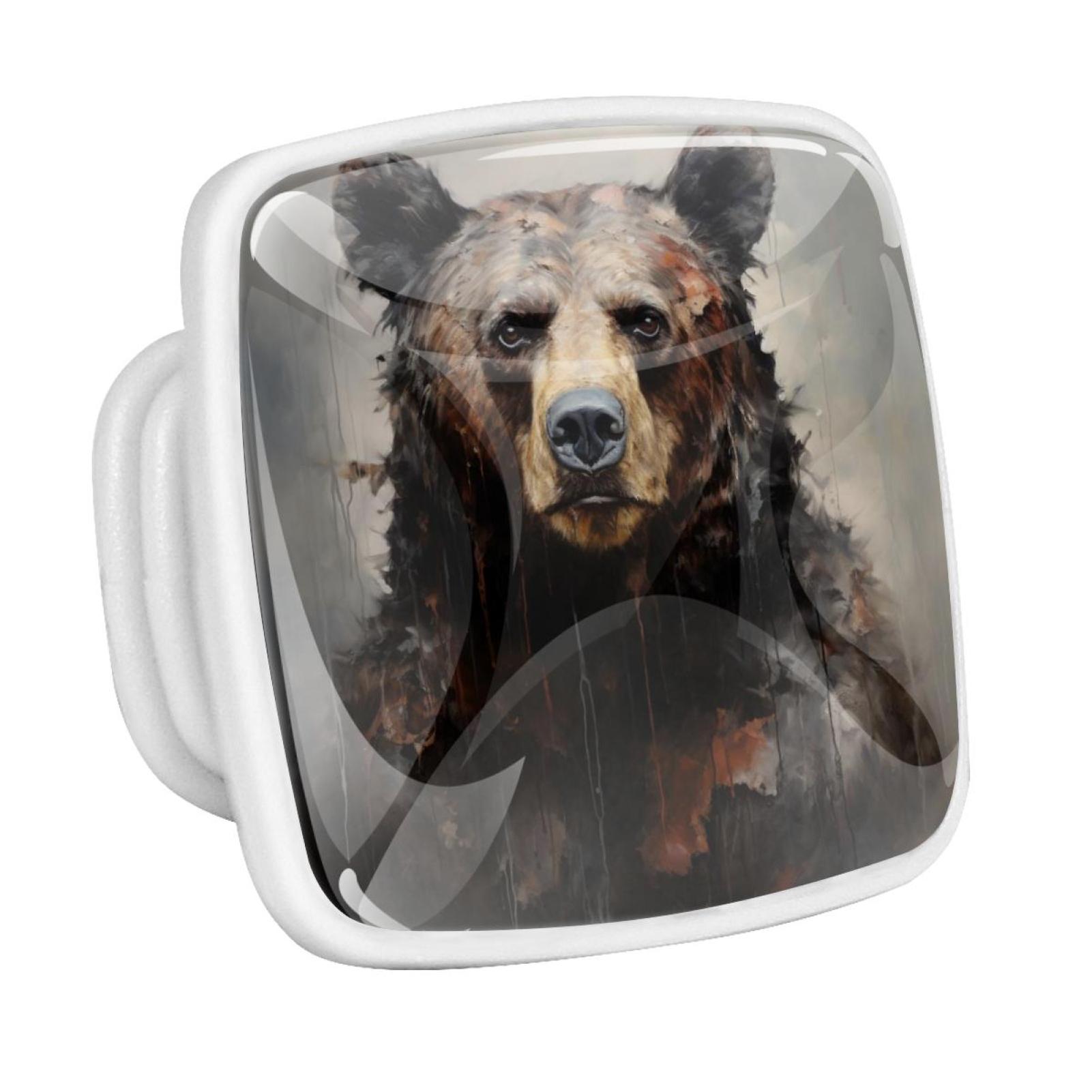 Bear Fluorescent Drawer Pulls with Screws Square 4-Pack Glow Dark Knobs ...