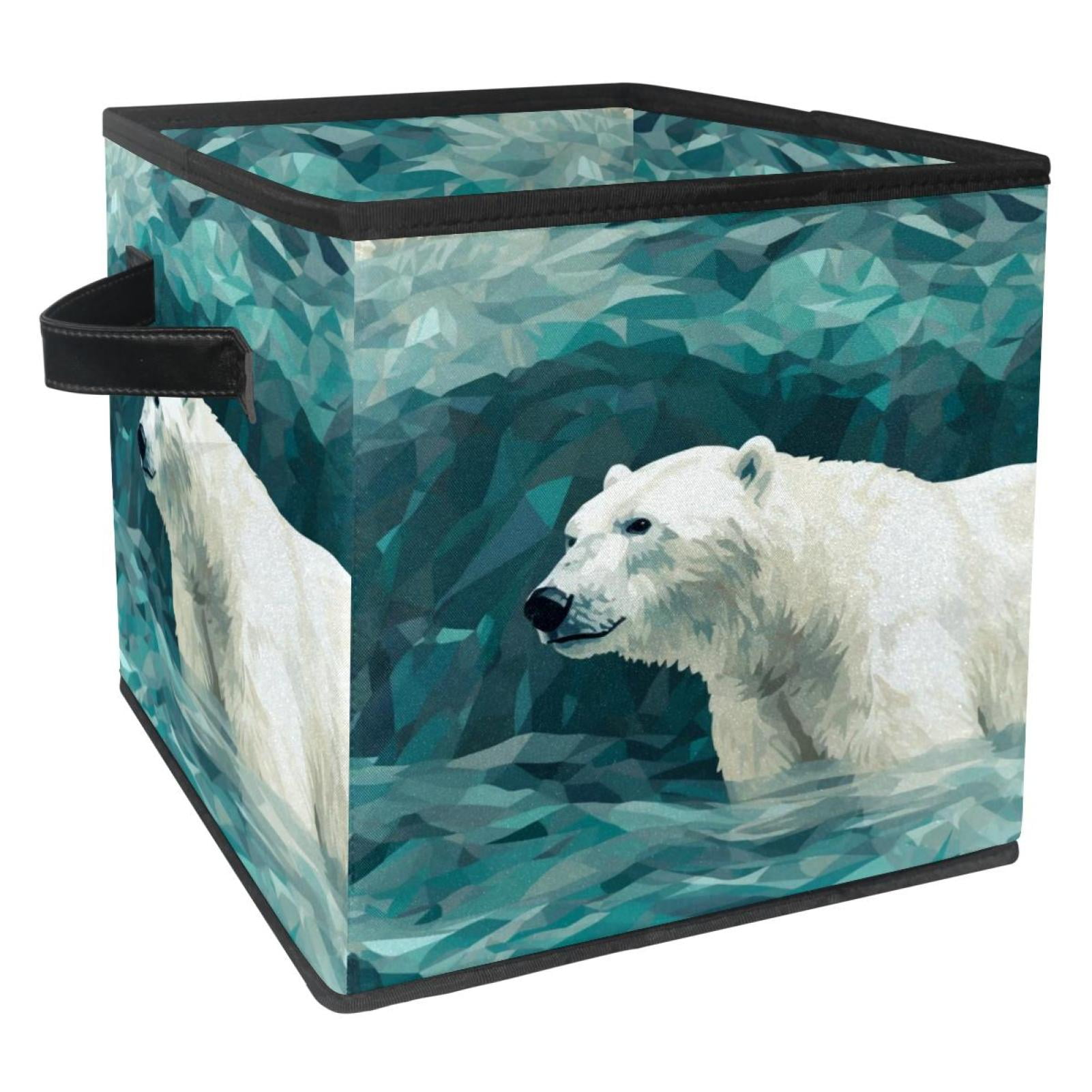 Bear Foldable Storage Basket with Handle, 10.8"x10.5"x10.6", Large ...