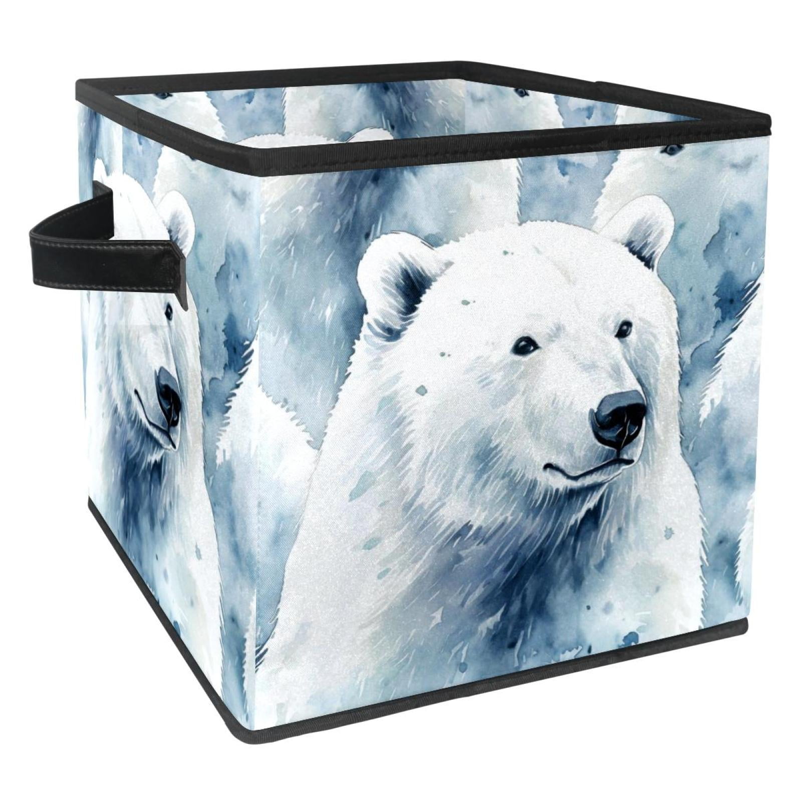 Bear Foldable Storage Containers Bins with Handle, 10.8"x10.5"x10.6 ...