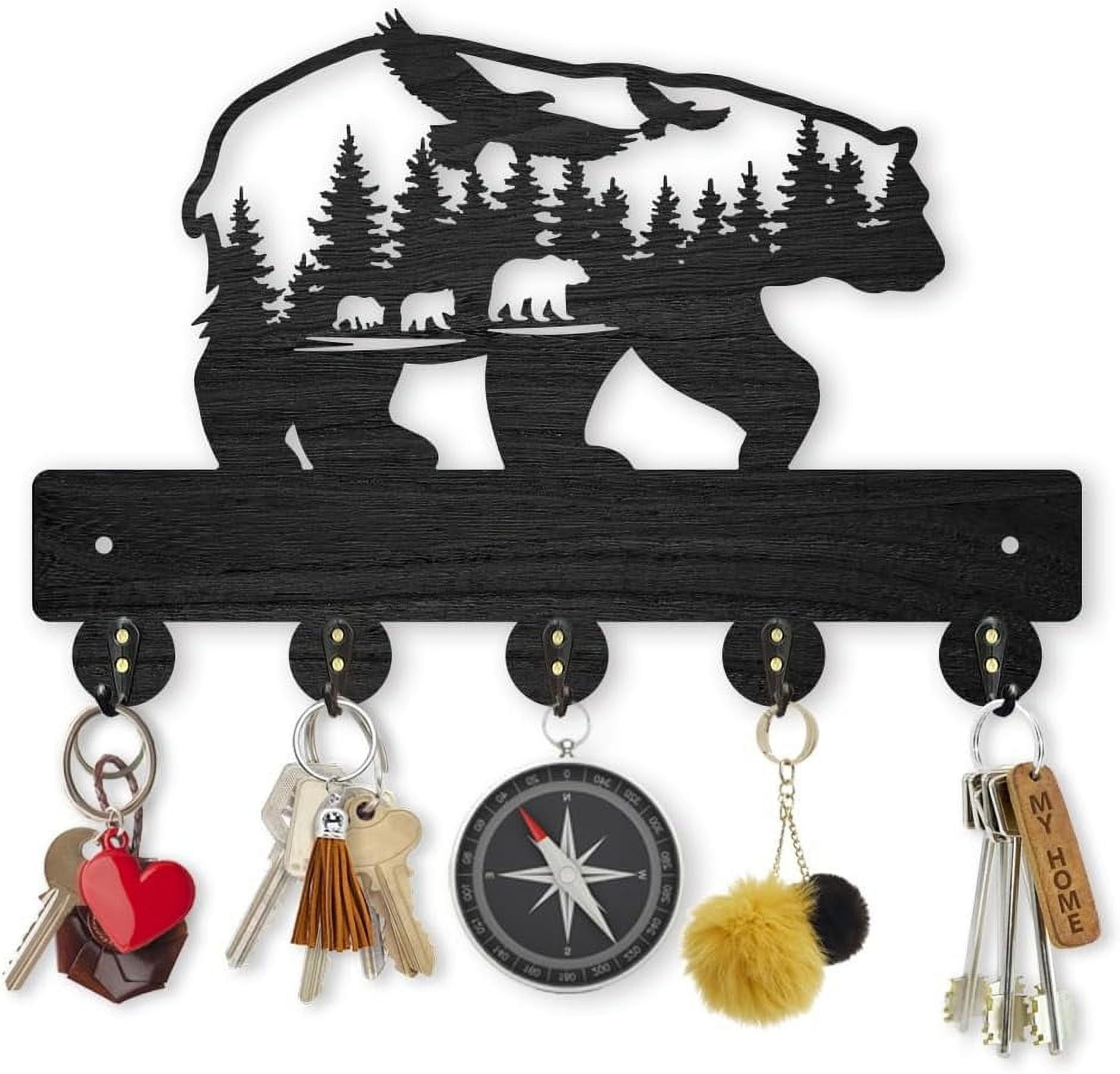 Bear Forest Eagle Coat Rack Wall Mount 11.8×7.9inch Bear Wall Art Decor ...