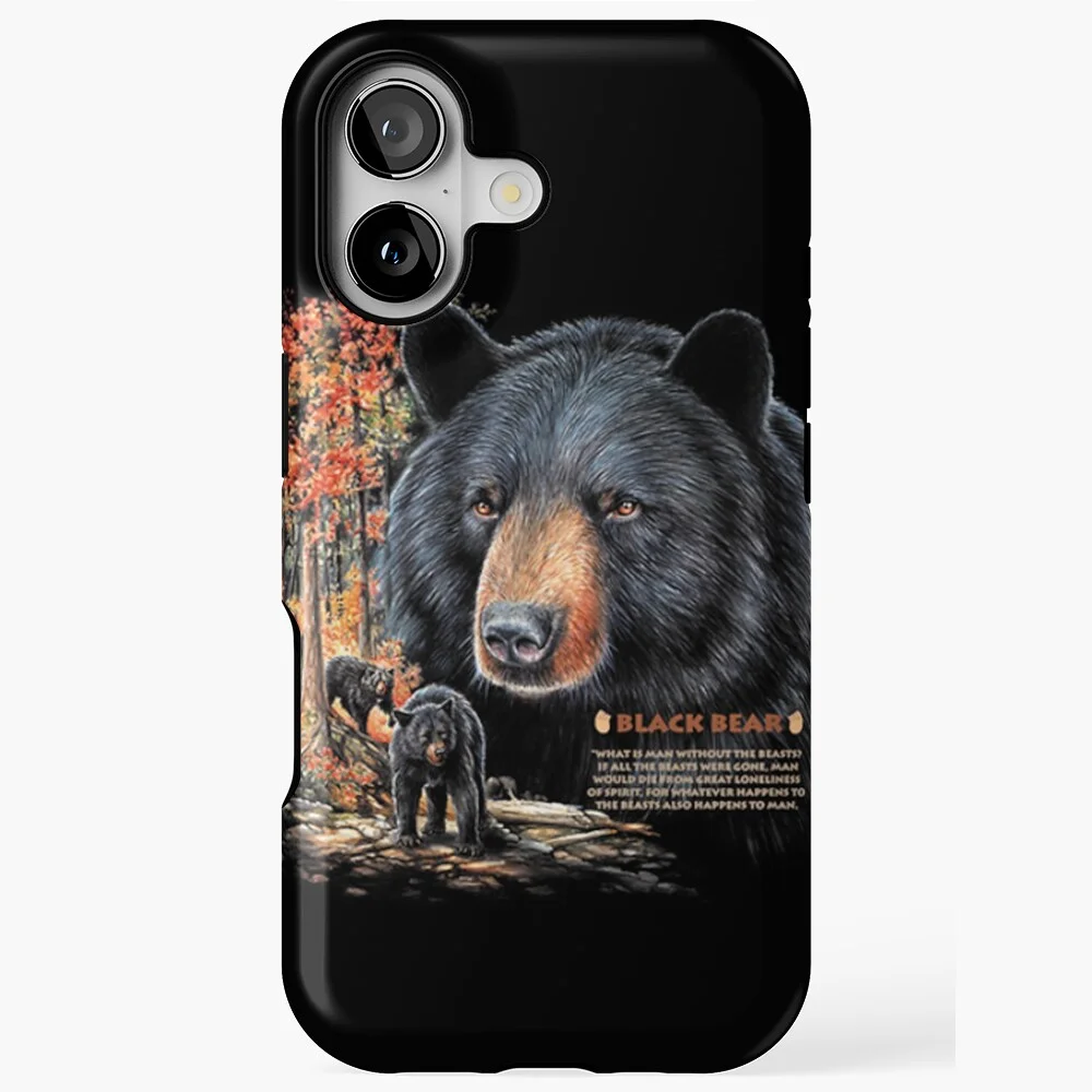 Bear Forest Mountain Wildlife Art Protective Case for iPhone 11 12 13 ...
