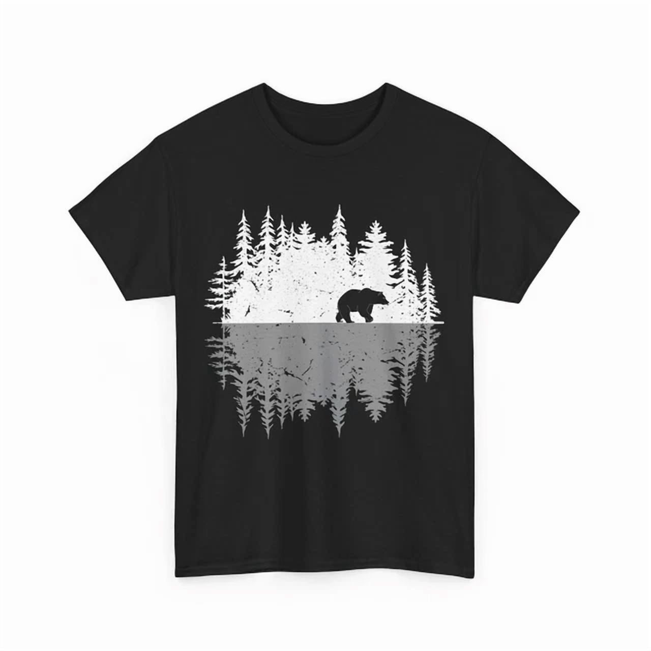 Bear Forest Trees Reflection Shirt, Nature Wildlife Outdoor Adventures ...