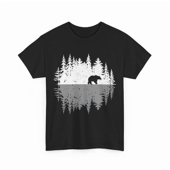 Bear Forest Trees Reflection Shirt, Nature Wildlife Outdoor Adventures ...