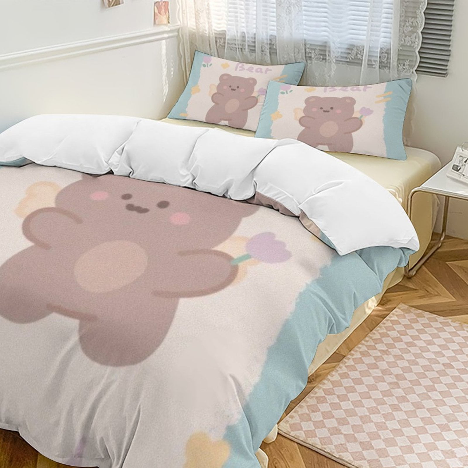 Bear Funny Bear 3-Piece Twin Bed Set Fade-Resistant Microfiber90"x90 ...