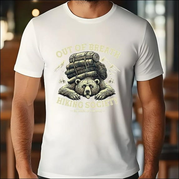Bear Graphic Tee with Hiking Design for Outdoor Lovers and Dad Gifts ...
