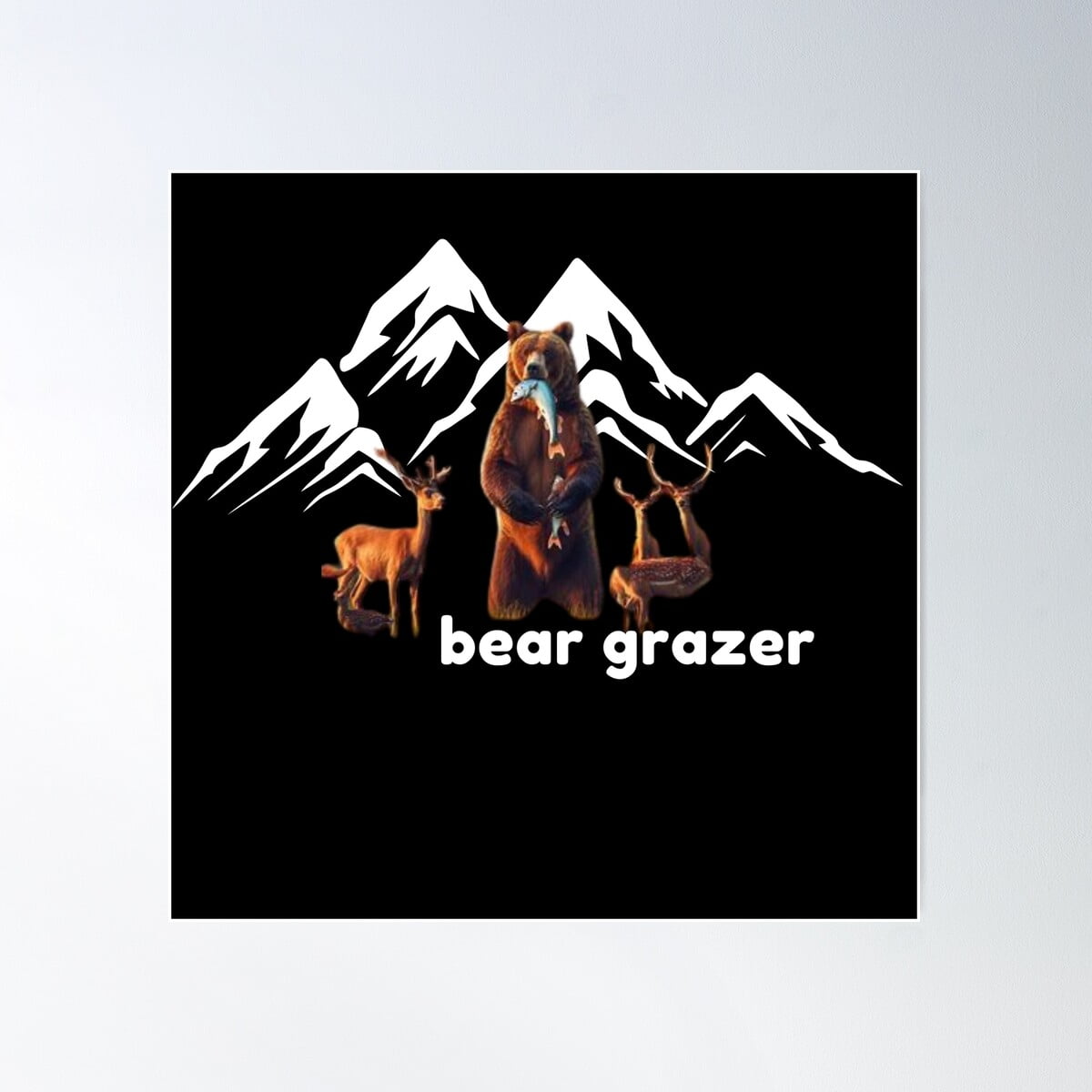 Bear Grazer Poster Wall Art, Modern Wall Decor For Living Room Bedroom ...