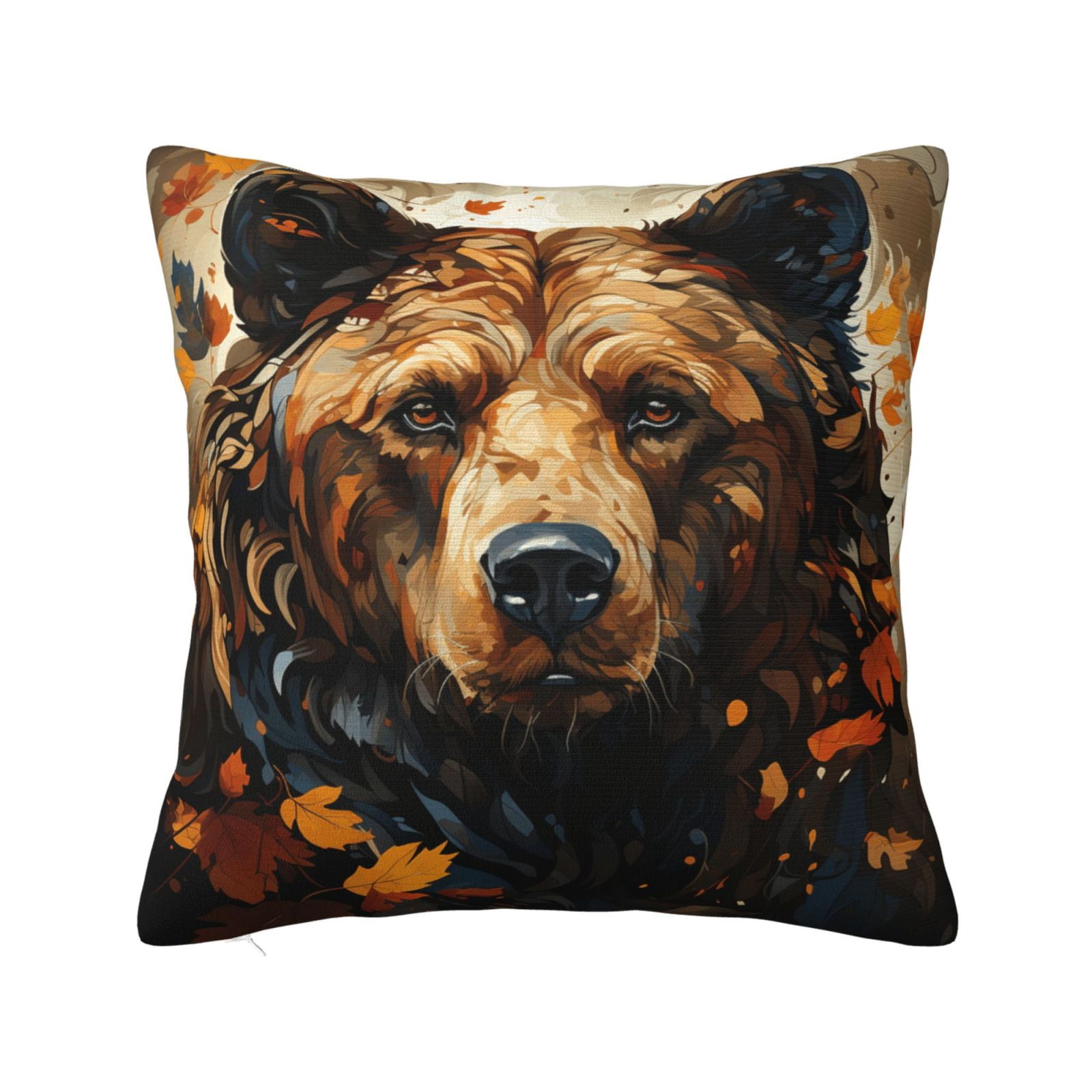 Bear Grizzly Bear Art Vintage Decorative Throw Pillow Cases Square ...