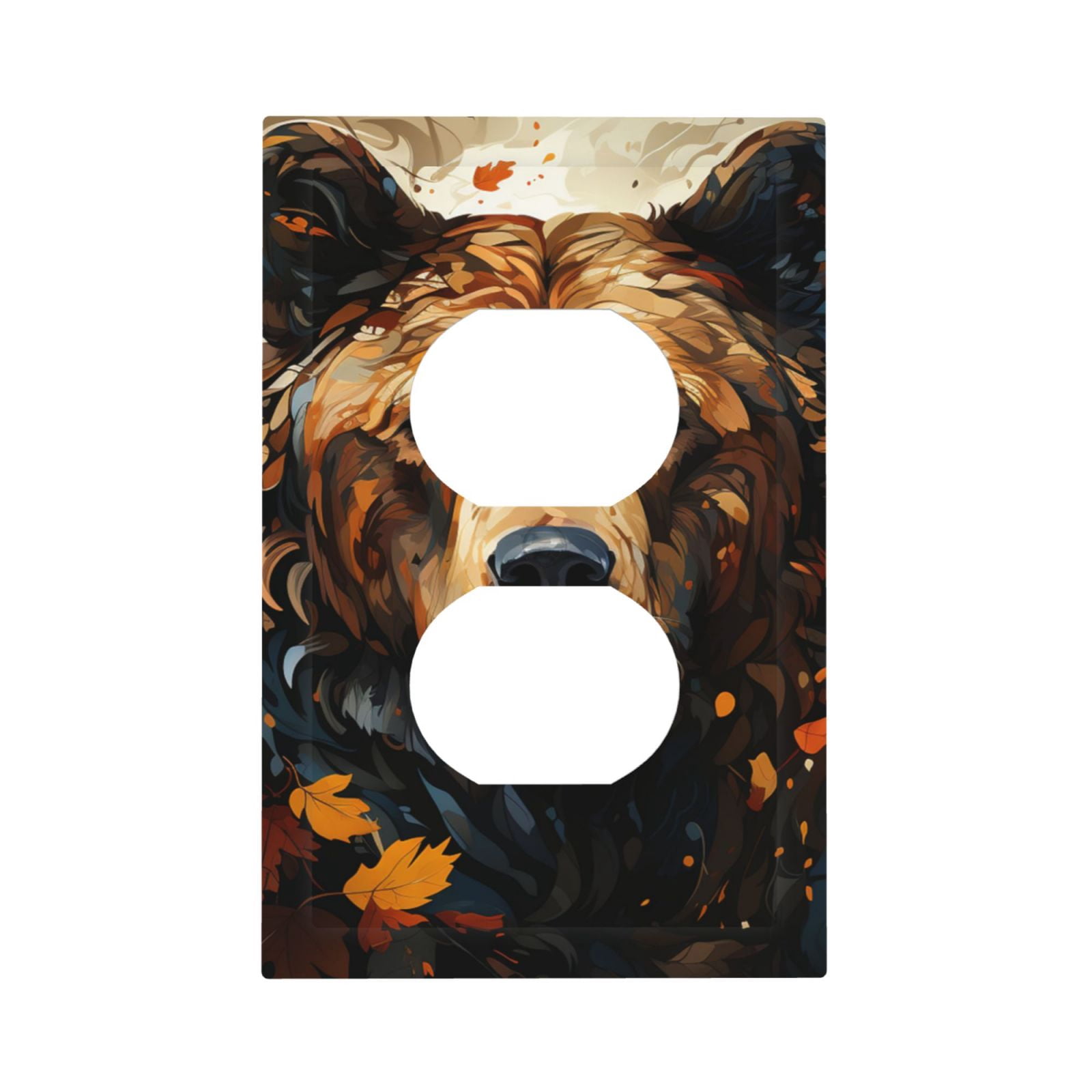 Bear Grizzly Bear Art Vintage Duplex Wall Plate 1 Gang Decorative ...
