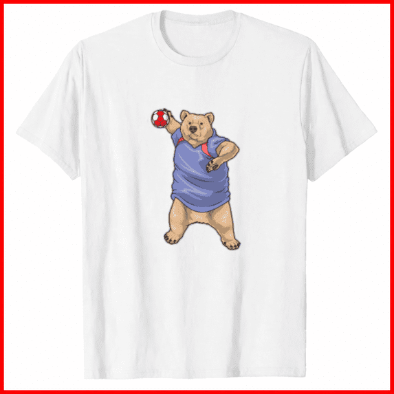 Bear Handball Player Graphic Shirt Sports Theme Casual Daily Wear,for ...