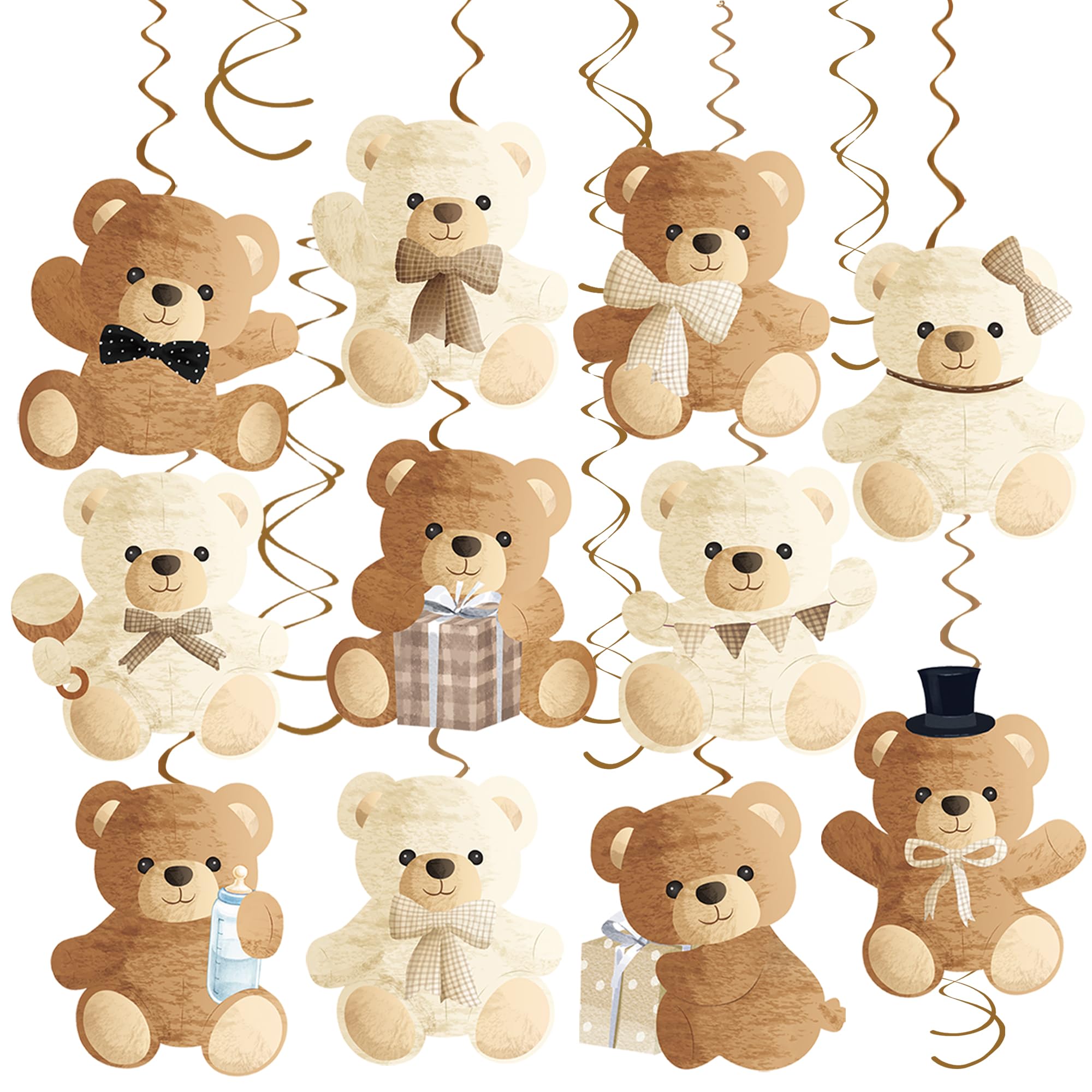 Bear Hanging Swirls Teddy DHF10 Bear Baby Shower Decorations Teddy Bear ...