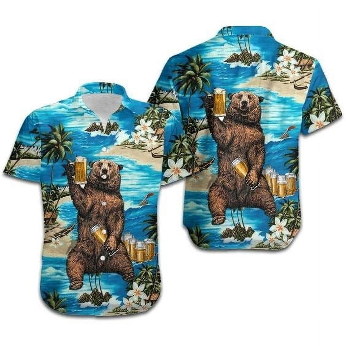 Bear Hawaiian Shirts, Bear And Beer Hawaii Aloha Beach Shirt, Gift To ...