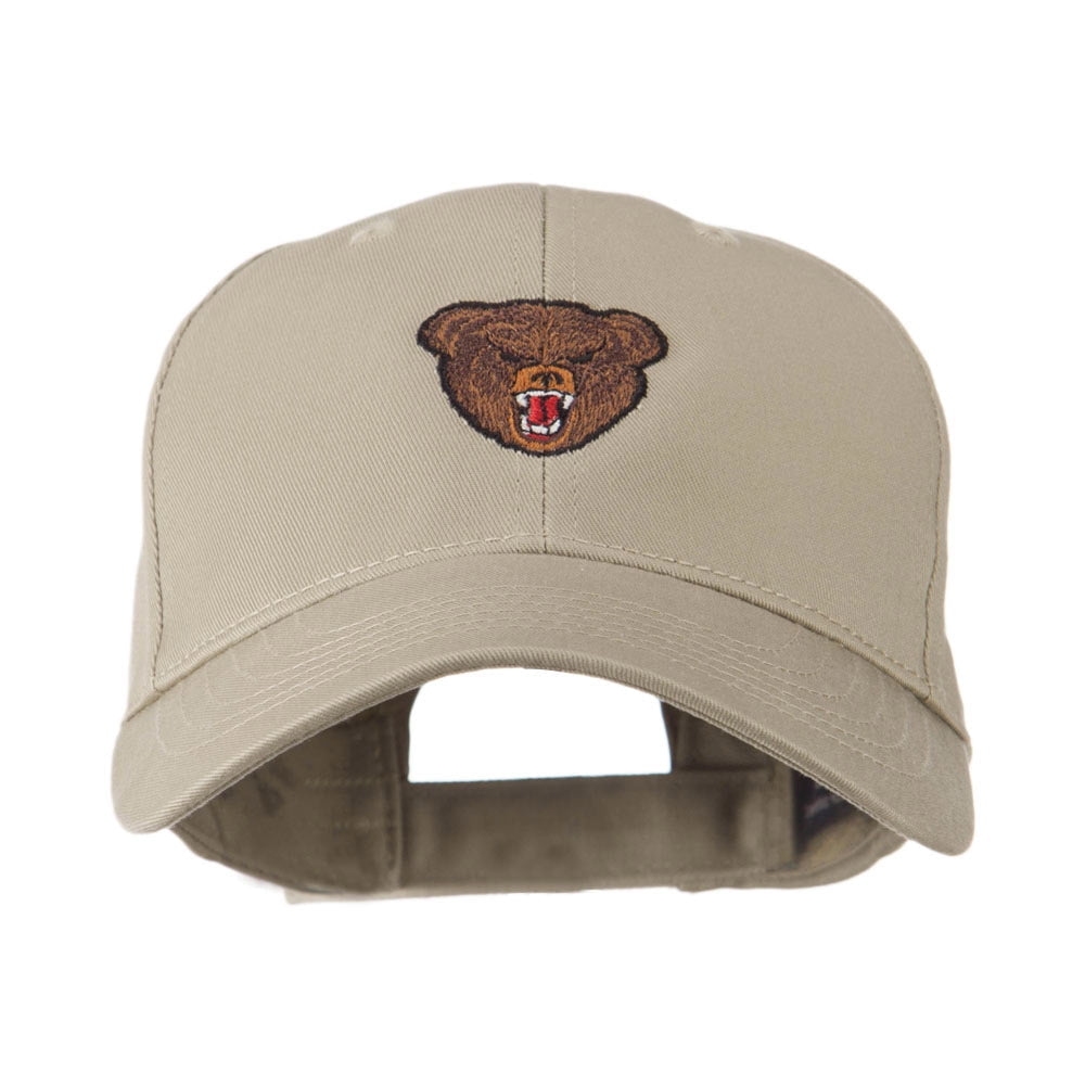 Bear Head Mascot Embroidered Cap - Khaki OSFM - Walmart.com