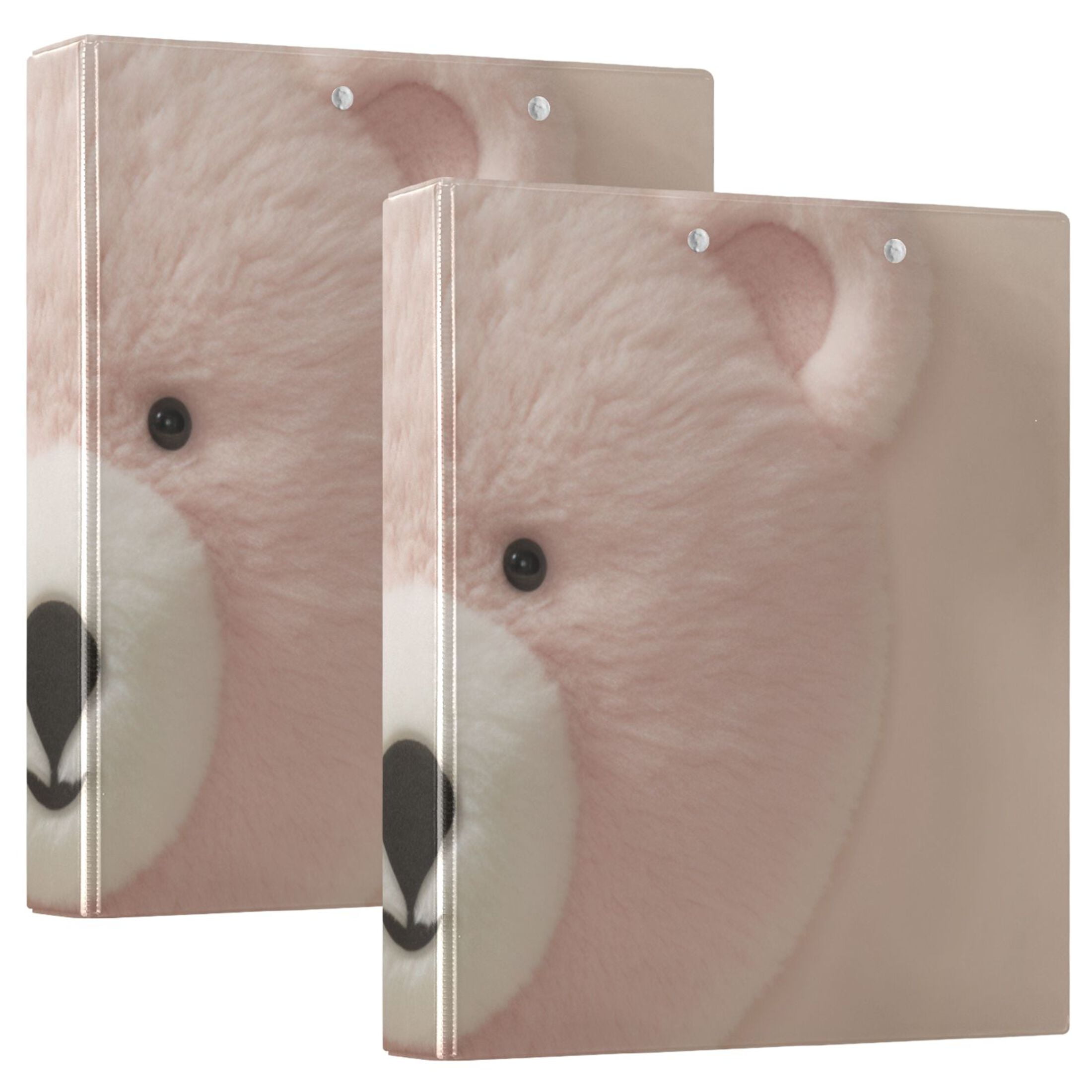 Bear Head Pink 3 Ring Binders 1.5 inch Hardcover File Folders with ...