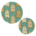 Bear Heart Pattern Cotton Trivets Potholders Set of 2 Handmade Heat ...