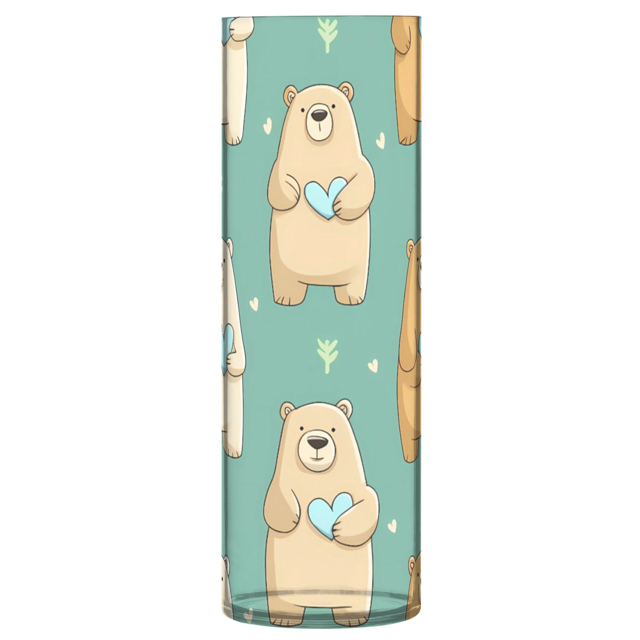 Bear Heart Pattern Vase Flower Vase Clear Unbreakable Plastic Tall ...