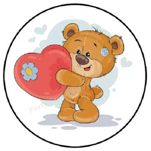 Bear Holding Heart Sticker Party Favors Sticker Envelope Seals Labels ...