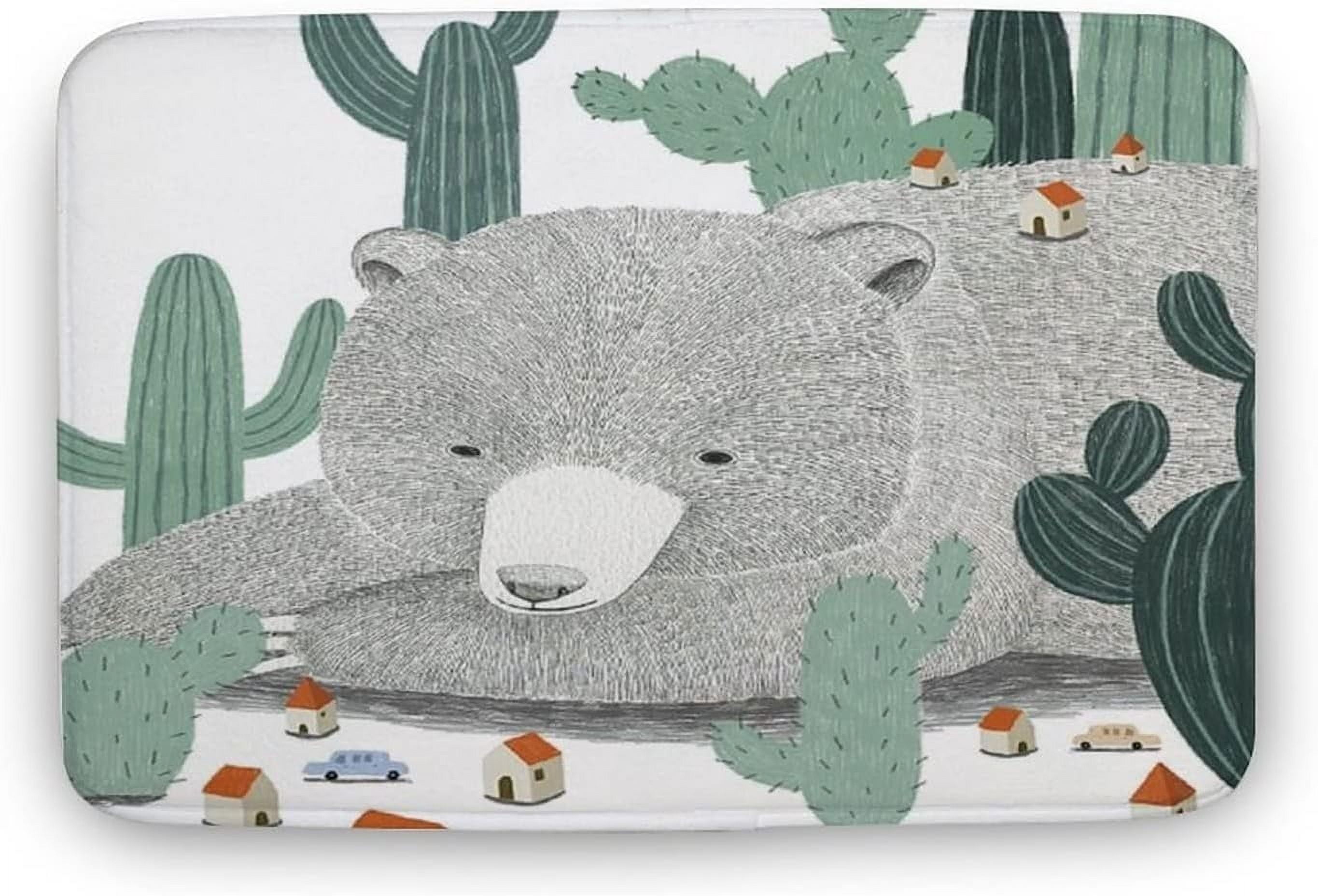 Bear,House,Cactus Cacti Door mat,Cactus Welcome Mat,Plant Door mat ...