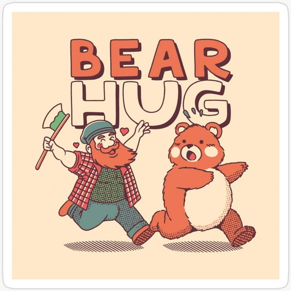 Bear Hug Cuteness Attack Sticker Phone Decal Water Bottle Stickers Car ...