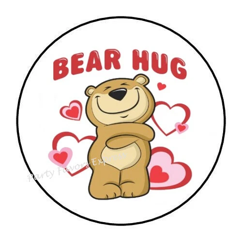 Bear Hug Envelope Seals Labels Party Favors Stickers Phone Decal Water ...